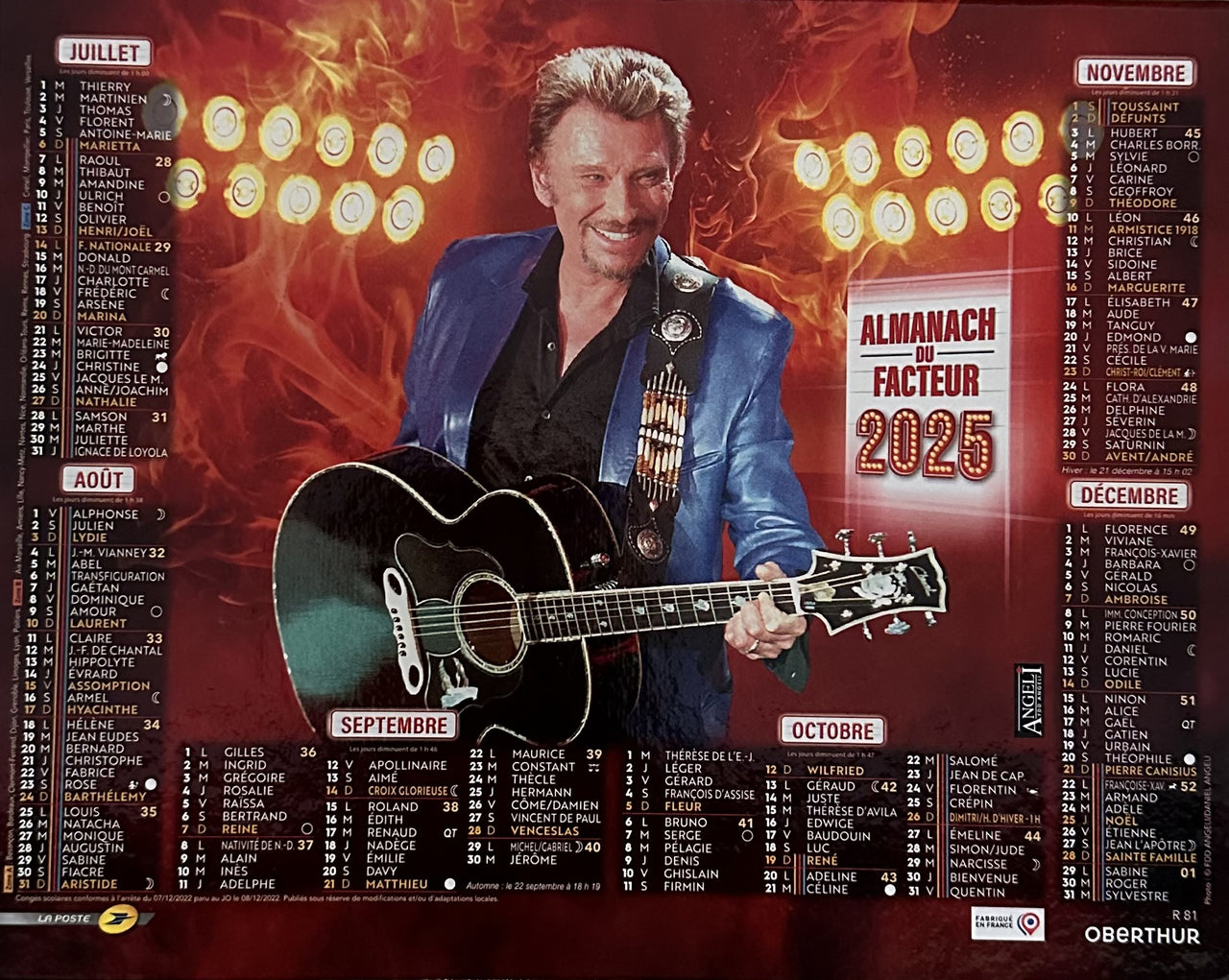 CALENDRIER 2025 COLLECTOR Johnny Hallyday – Johnny Hallyday Officiel